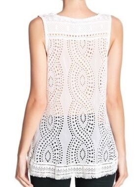 Johnny Was | Tops | Johnny Was Julian Eyelet Fringe Crochet Tank White ...